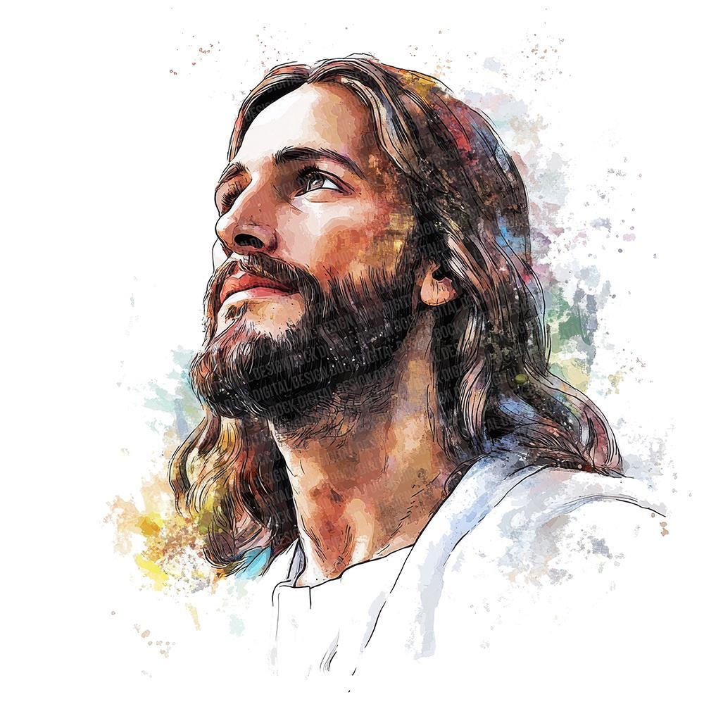 Jesus Christ PNG Clipart, 12x Watercolor Religious Art Clip Art Set ...