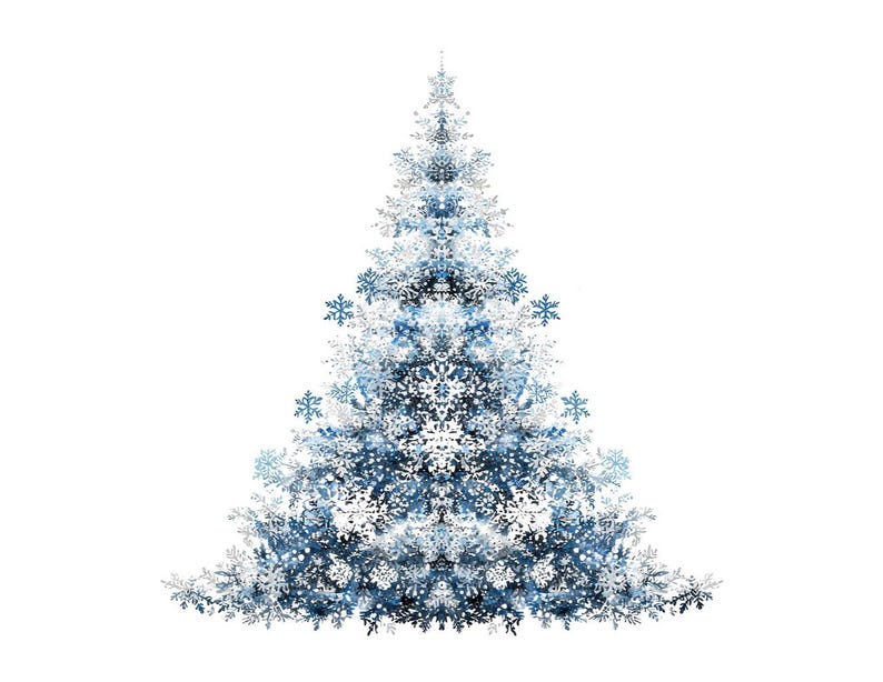 12x Snowflake Christmas Tree Clipart, Winter Tree Clip Art Set ...