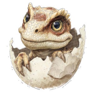 Baby Dinosaur PNG Clipart, 12x Dino Egg Clip Art Set, Printable Watercolor Clip Art, Paper ...