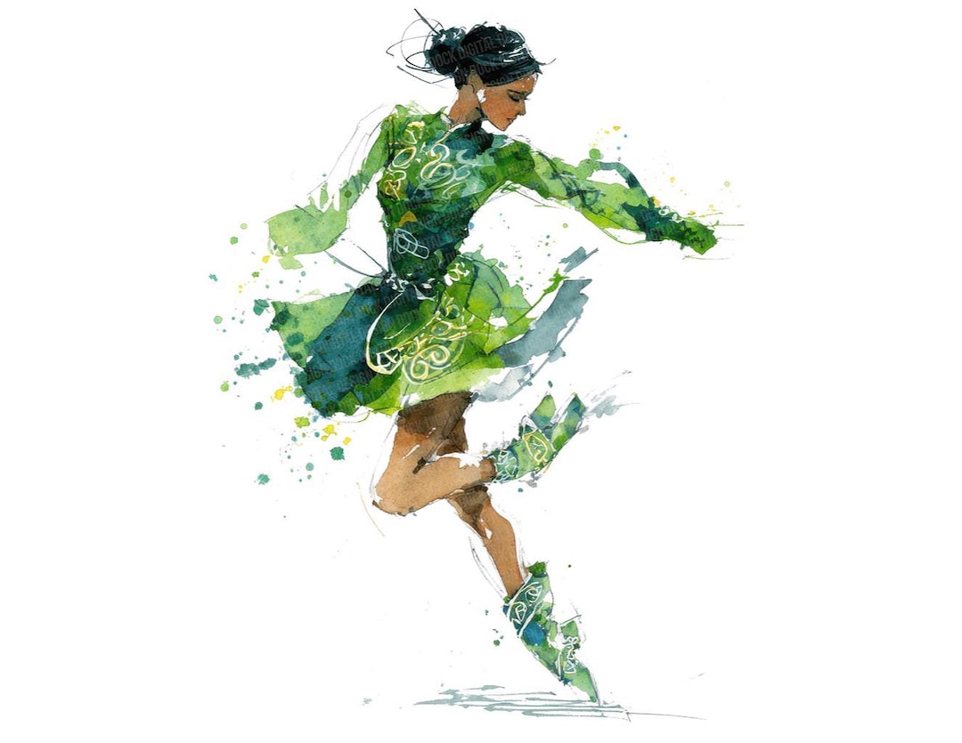 Irish Step Dancer Clipart, 12x Irish Dance Clipart Set, Printable ...