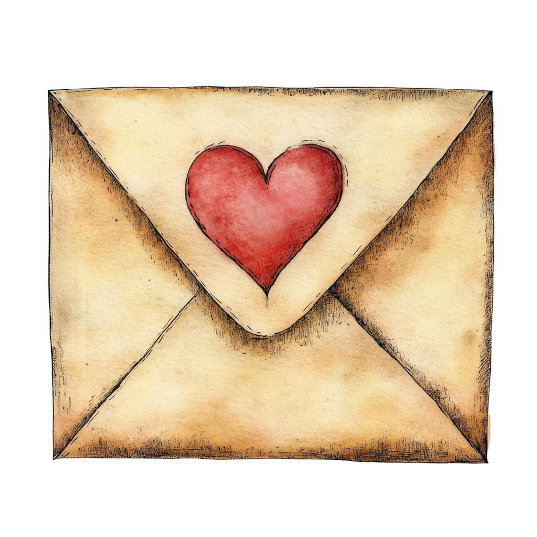 Love Letter PNG Clipart, 12x Vintage Envelope Clip Art Set, Printable ...