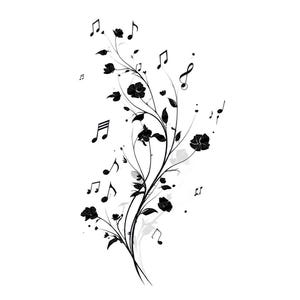 Music Note Flower PNG Clipart, 12x Wildflower Music Art Set, Printable ...