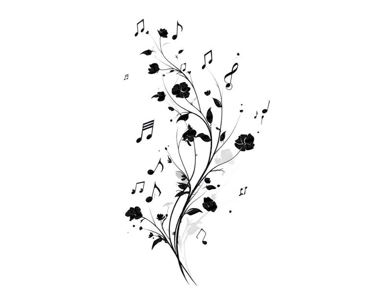 Music Note Flower PNG Clipart, 12x Wildflower Music Art Set, Printable ...