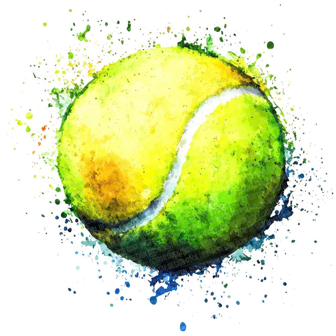 Tennis Ball PNG Clipart, 12x Watercolor Sports Clip Art Set, Printable ...