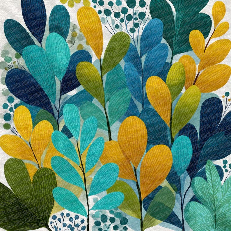 12x Expressive Botanical Junk Journal Paper Digital Paper Pack Modern ...
