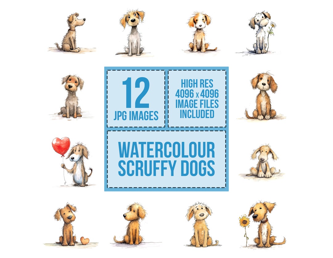 Cute Scruffy Clipart, 12 Jpgs, Dog High Quality Images, Scruffy ...