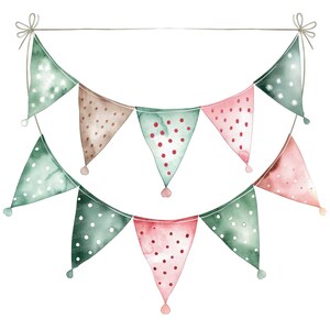 Pastel Bunting Clipart, 12 Jpgs, Party Bunting Clipart, Printable ...