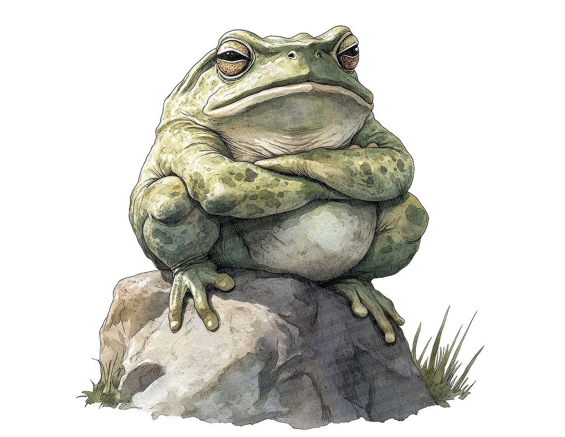 Grumpy Toad PNG Clipart, 12x Angry Frog Clip Art Set, Printable ...