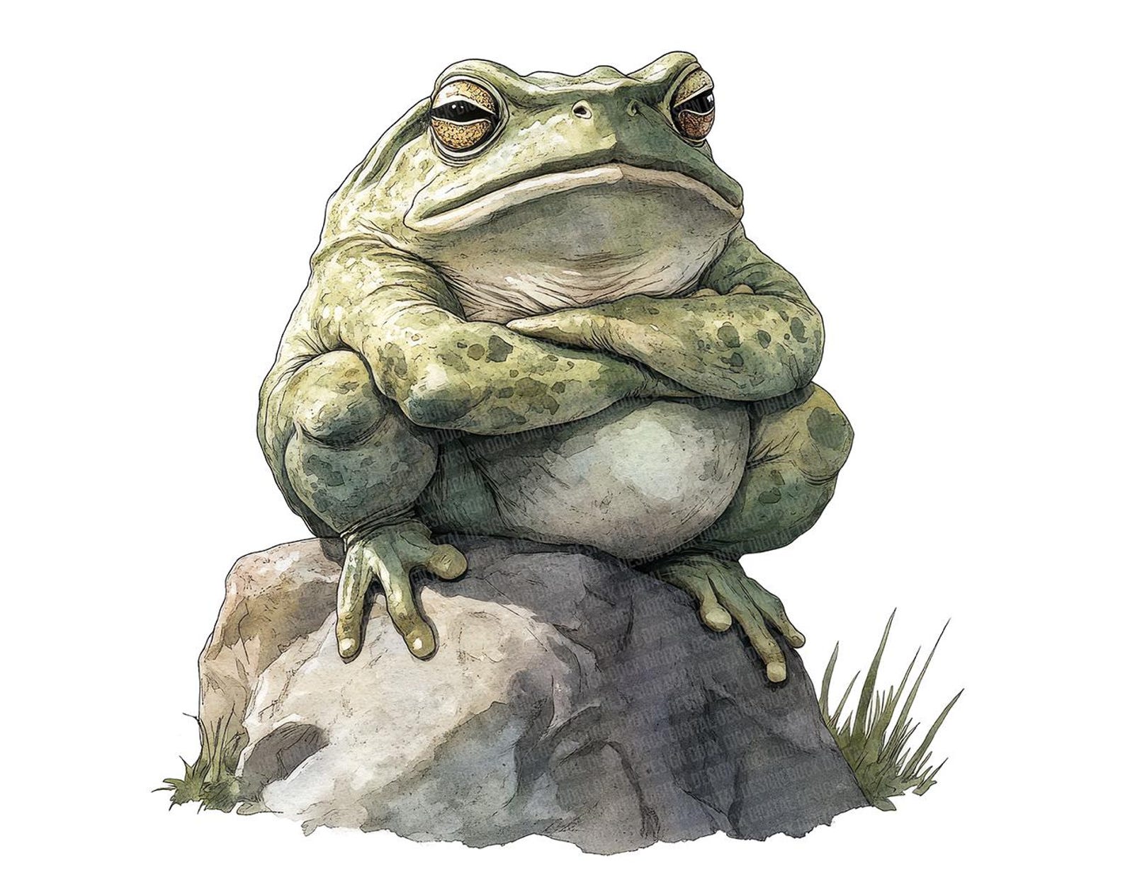 Grumpy Toad PNG Clipart, 12x Angry Frog Clip Art Set, Printable ...
