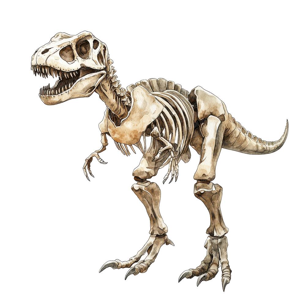 T-rex Skeleton PNG Clipart, 12x Dinosaur Fossil Clip Art Set, Rintable ...