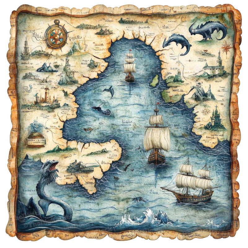 Fantasy Map Clipart - Etsy
