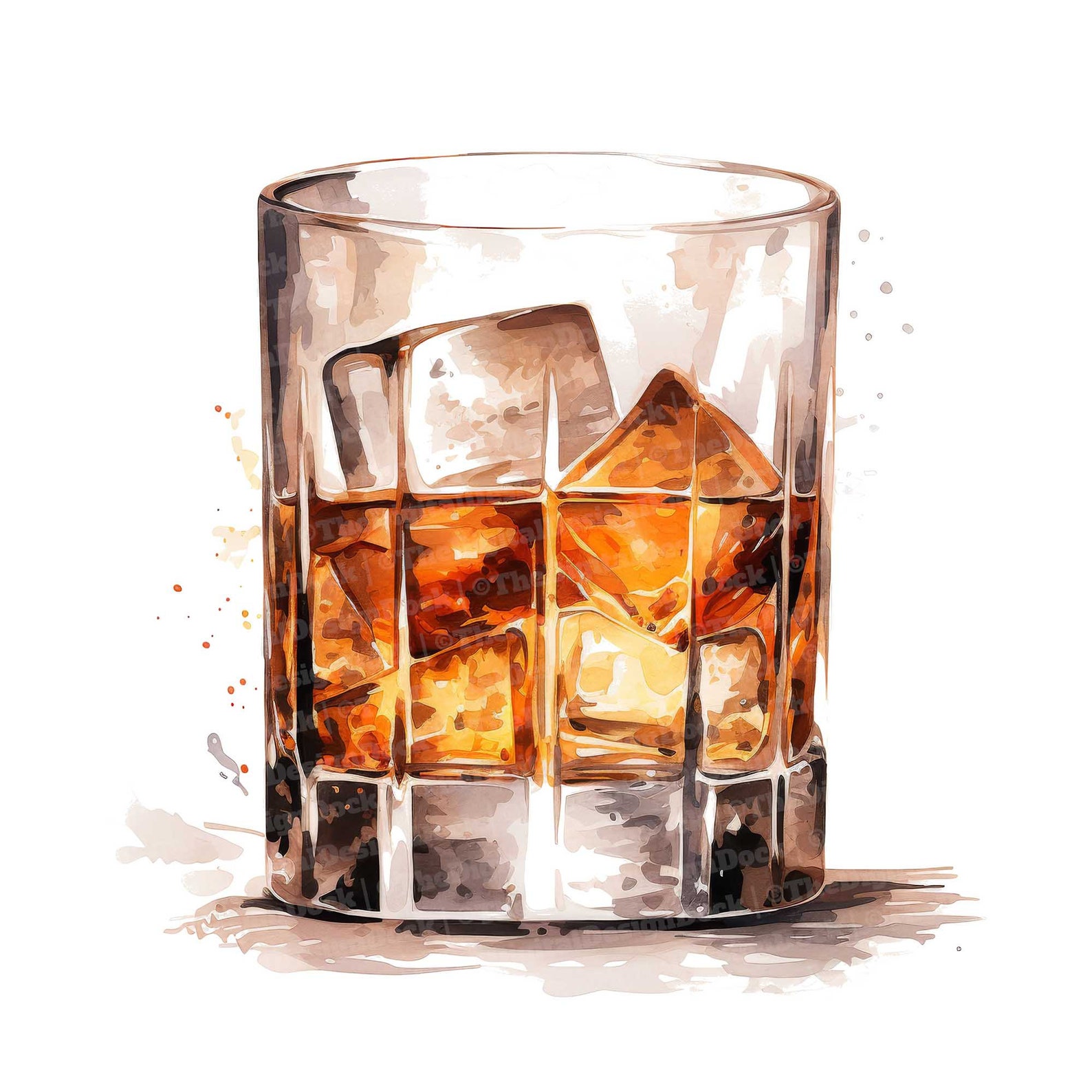 12x Whiskey Glasses Clipart, Bourbon Glass JPG Clipart, Printable ...