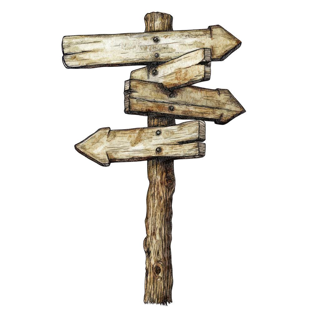 Imaginary Places Signpost PNG Clipart, 12x Watercolor Arrow Sign Clip ...