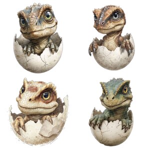 Baby Dinosaur PNG Clipart, 12x Dino Egg Clip Art Set, Printable Watercolor Clip Art, Paper ...