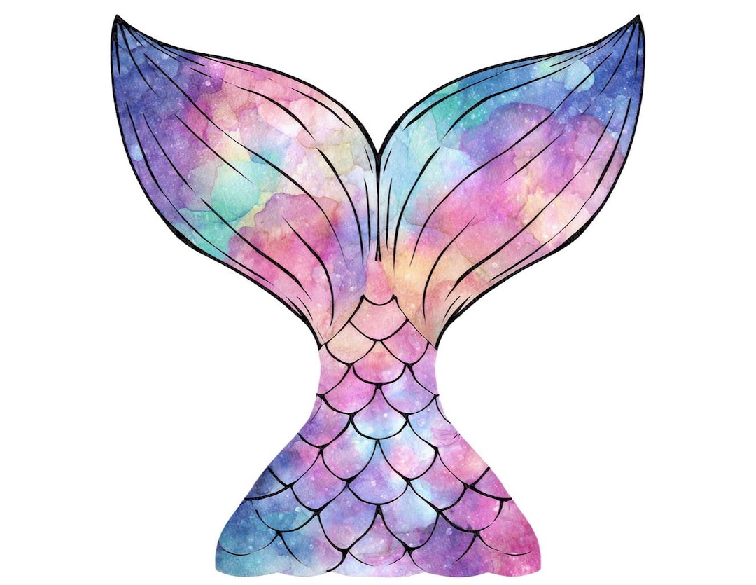 Mermaid Tail PNG Clipart, 12x Pastel Ocean Tails Clip Art Set ...