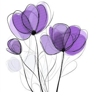 Purple Flower Clip Art, 12x Violet Abstract Watercolor Floral PNG ...