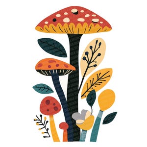 Mushroom PNG Clipart, 12x Forest Mushroom Clip Art Set, Watercolor ...