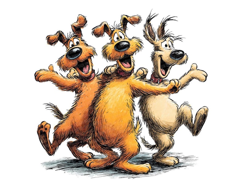 Dancing Dogs PNG Clip Art, 12x Funny Dog Clipart Set, Printable ...
