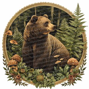 12x Vintage Bear Clipart, Woodland Bears Clipart, Printable Watercolor ...