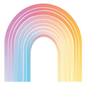 12x Modern Rainbow PNG Clipart, Watercolor Pastel Rainbow Clip Art ...