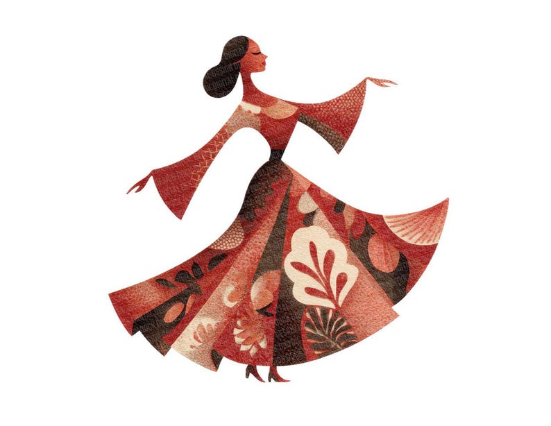 12x Spanish Folk Dancer Clipart, Traditional Flamenco Dress Clip Art ...