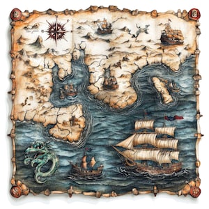 12 Fantasy Treasure Map Clipart, Watercolor Adventure Map Art ...