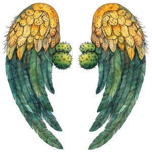 Cactus Angel Wings PNG Clipart, 12x Desert Watercolor Clip Art Set ...