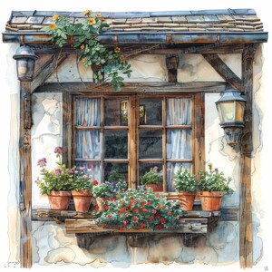 12x German Windows Clipart, Medieval Fenster Clipart, Printable ...
