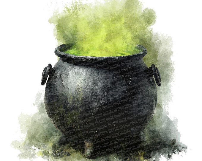 12 Floral Potion Cauldron Clipart Watercolor Pink Potion Witch Pot High ...