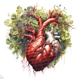 12x Human Heart Tree Clipart, Tree Theme Clipart, Printable Watercolor ...