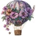 Hot Air Balloon Clipart, 12 Jpgs, Floral Clipart, Printable Watercolour ...