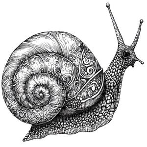 12x Snail Clip Art Pngs, Detailed Line Art Snail Illustrations ...