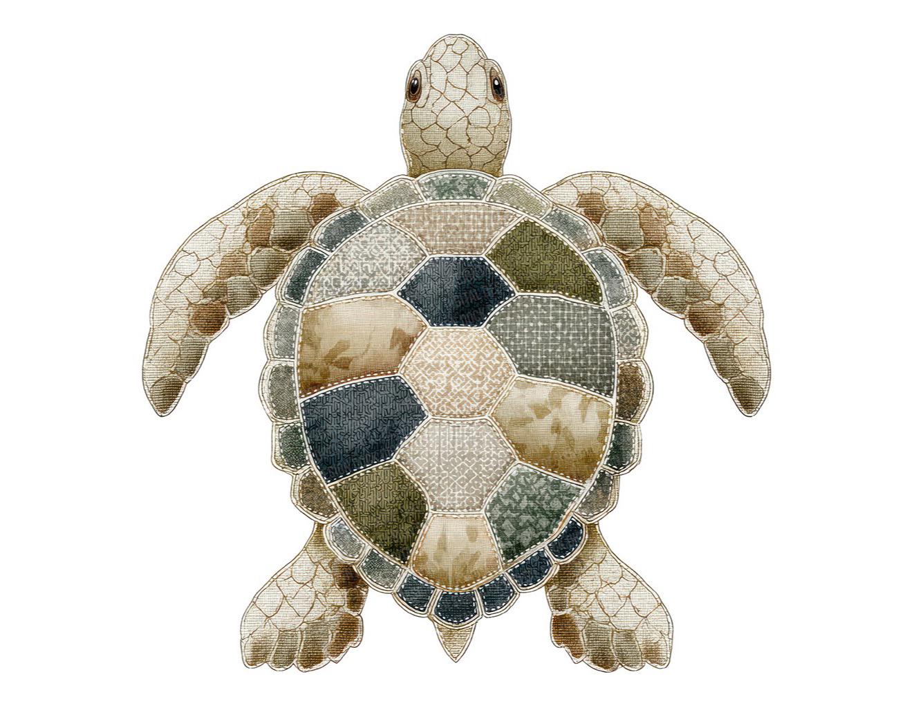Turtle PNG Clipart, 12x Fabric Style Ocean Animals Clip Art Set ...