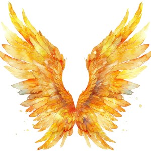 12x Angel Wings Clipart, Golden Angels Wings Clipart, Printable ...