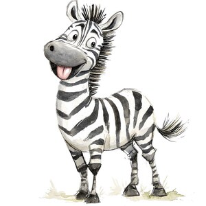 Silly Zebra PNG Clipart, 12x Funny Zebra Clip Art Set, Printable Zoo ...