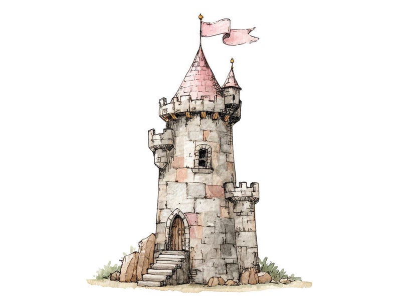 Princess Tower PNG Clipart, 12x Fairytale Castle Tower Art Set ...