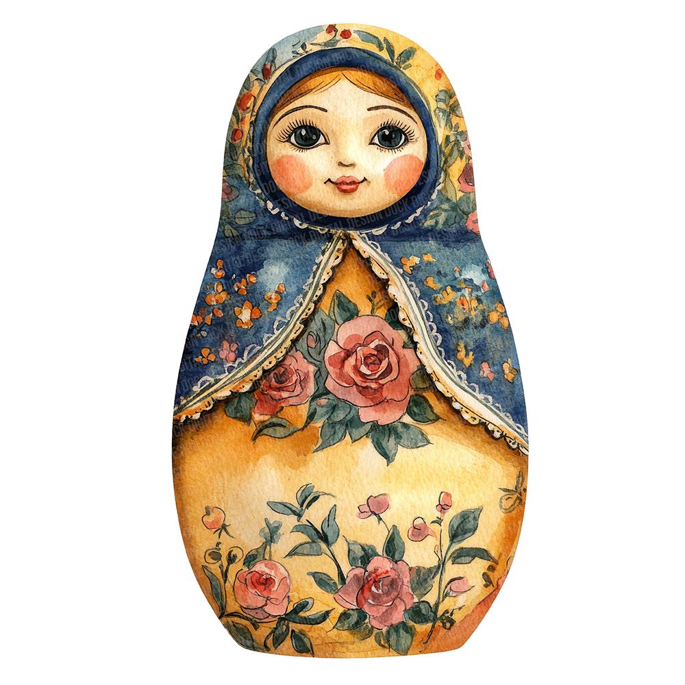 Matryoshka Doll PNG Clipart, 12x Watercolor Russian Nesting Doll Clip ...
