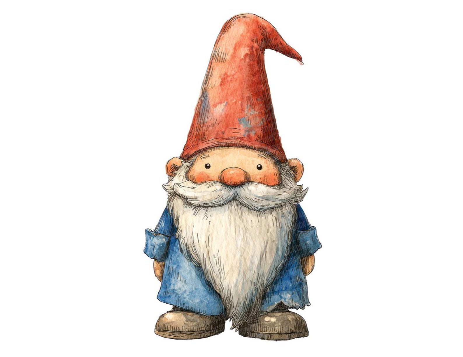 Cheerful Gnome Character PNG Clipart, 12x Watercolor Gnome Clip Art Set ...