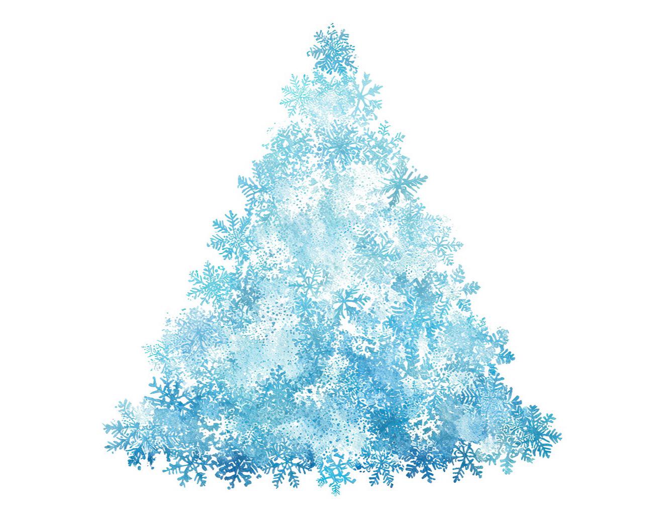12x Snowflake Christmas Tree Clipart, Winter Tree Clip Art Set ...