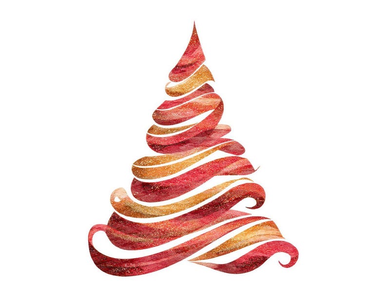 Christmas Tree PNG Clipart, 12x Ribbon Spiral Christmas Trees Clip Art ...