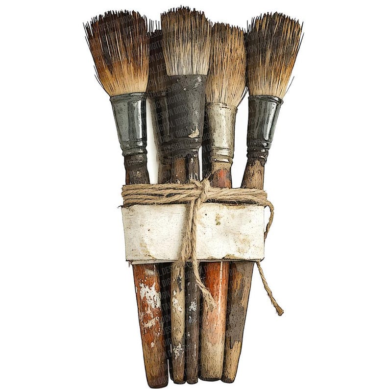 Paintbrush Bundle PNG Clip Art, 12x Used Artist Brush Clipart PNG Set ...