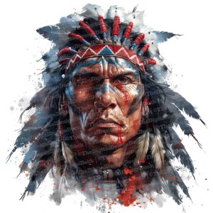 12x Native American Warrior Clipart, Red Indians Clipart, Printable ...