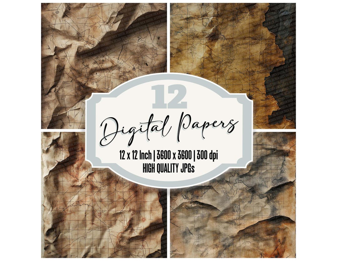 12x War Torn Maps Junk Journal Paper, Aged Battle Plan Digital Paper ...
