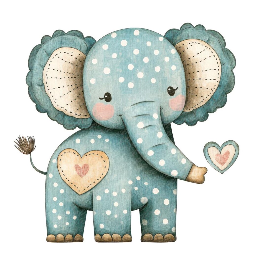 Pastel Elephant Clipart, 12x Cute Elephant Clip Art Set, Printable ...