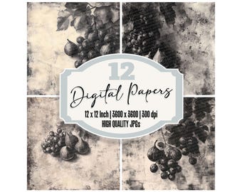 Seamless Fig Digital Paper Pack. Digital Download. - Etsy