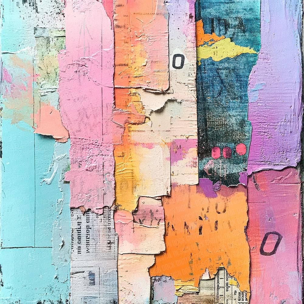 12x Pastel Collage Layers Junk Journal Paper Mixed Media Digital Paper ...