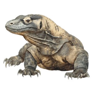 Komodo Dragon PNG Clipart, 12x Watercolor Lizard Clip Art Set ...