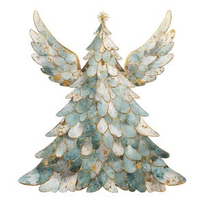 Angel Christmas Tree PNG Clipart, 12x Winged Holiday Trees Clip Art Set ...