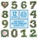 12 Christmas Numbers Clip Art, Watercolor Holiday Numbers Clipart Set ...