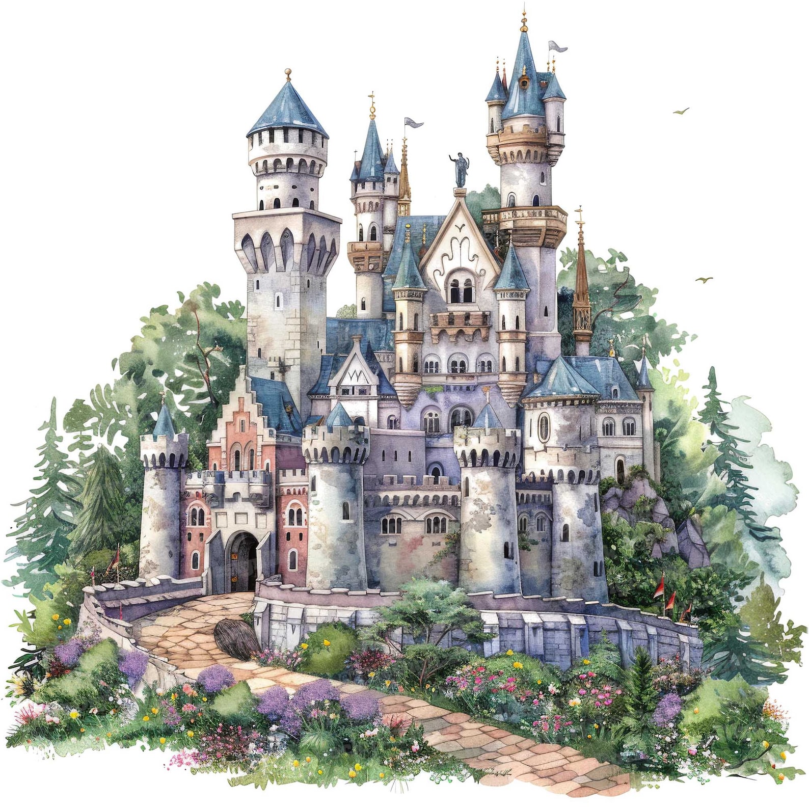 Fantasy Castle Clipart, 12 Jpgs, Fairy Tale Clipart, Printable ...